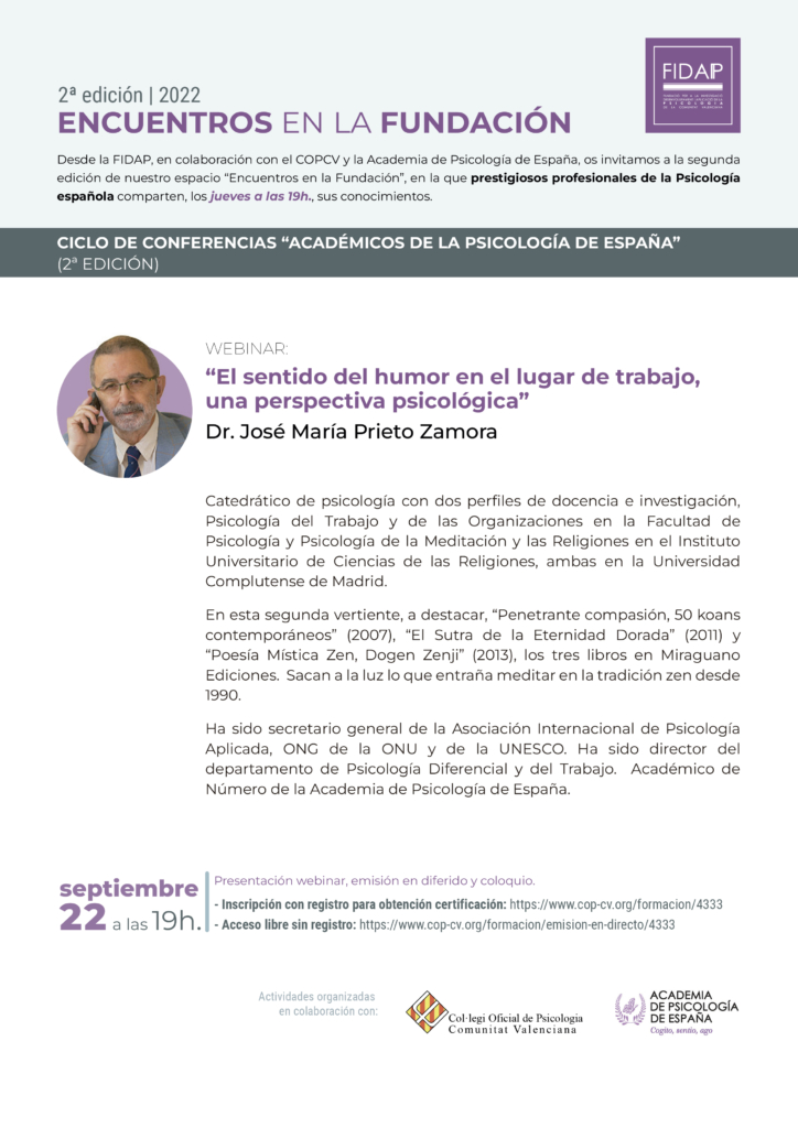 Webinar “El sentido del humor en el lugar de trabajo, una perspectiva ...